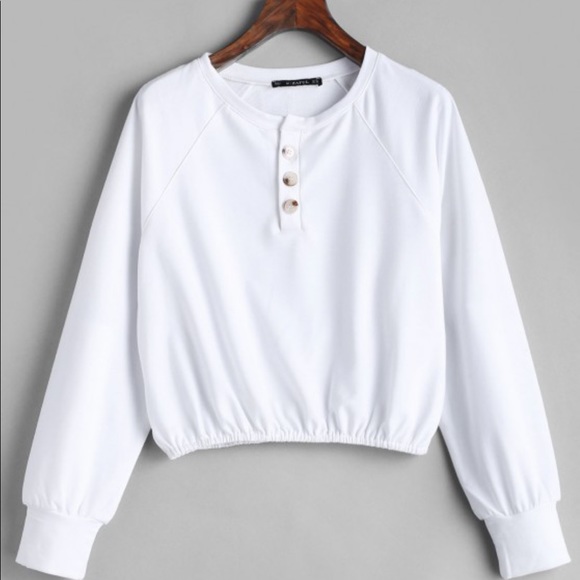 Zaful | Tops | Zaful Long Sleeve Crop Top | Poshmark